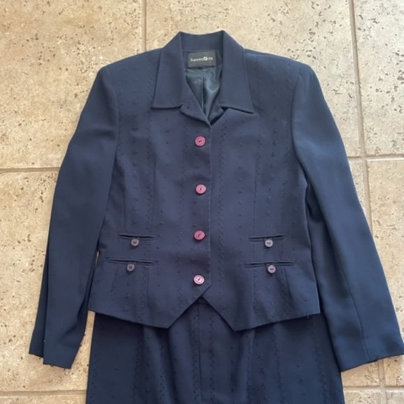 francess rita | Jackets & Coats | Vintage Navy Eyelet Suit | Poshmark